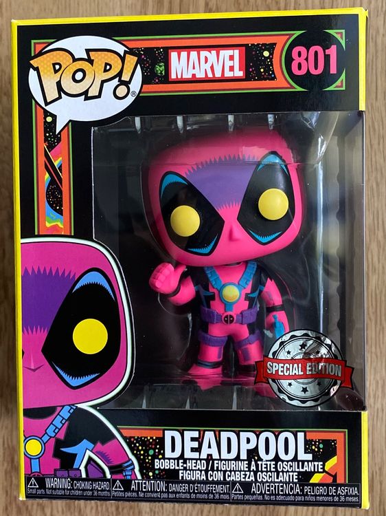 Funko Pop! MARVEL Deadpool Black Light Special Edition (Neu und ...