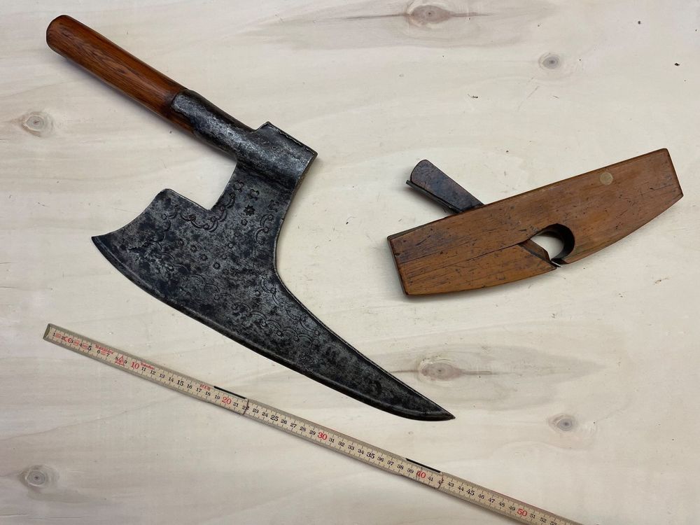 Axt, Beil, sehr altes Langklingenbeil aus Bayern, und Falzho (Gebraucht ...
