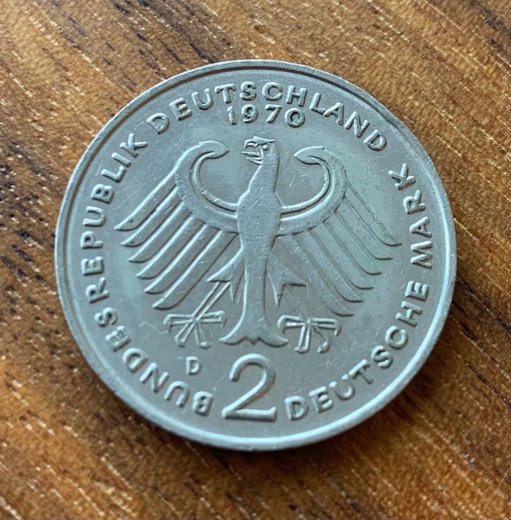 Deutschland 2 Mark 1970 D (Gebraucht) in Opfikon für CHF 1 – mit Lieferung auf Ricardo kaufen