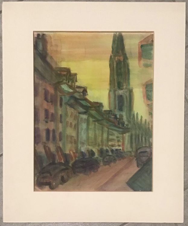 Stadt Ansicht Aquarell Monogrammiert (Gebraucht) in Root für CHF 5 – mit Lieferung auf Ricardo ...