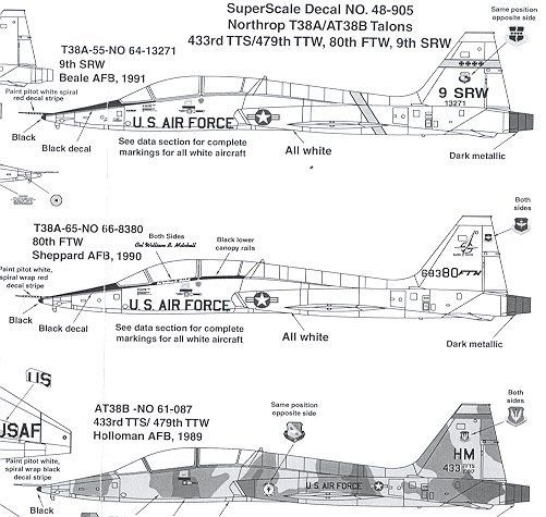 Decals zu Northrop T-38 Talon 1/48 (Neu und originalverpackt) in Bözen ...