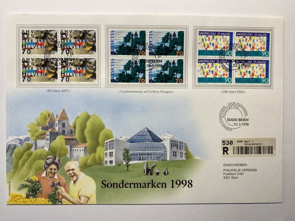 FDC Grossbrief Sondermarken 1998 ET (Neu (gemäss Beschreibung)) in Kirchenthurnen für CHF 3 ...