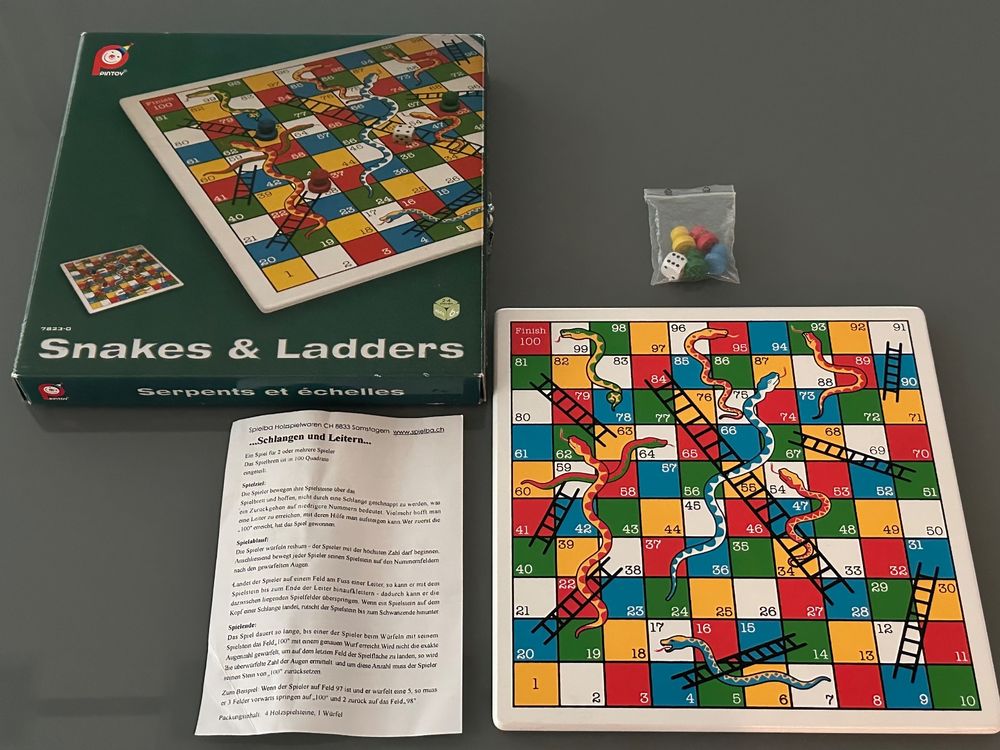 Leiterspiel mit Holzbrett „ Snakes & Ladders “ (Gebraucht) in Zollikon ...