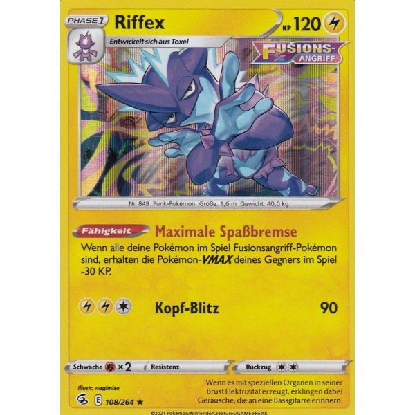 Pokemonkarte Riffex 108/264 HOLO (Gebraucht) in Wünnewil für CHF 1 ...