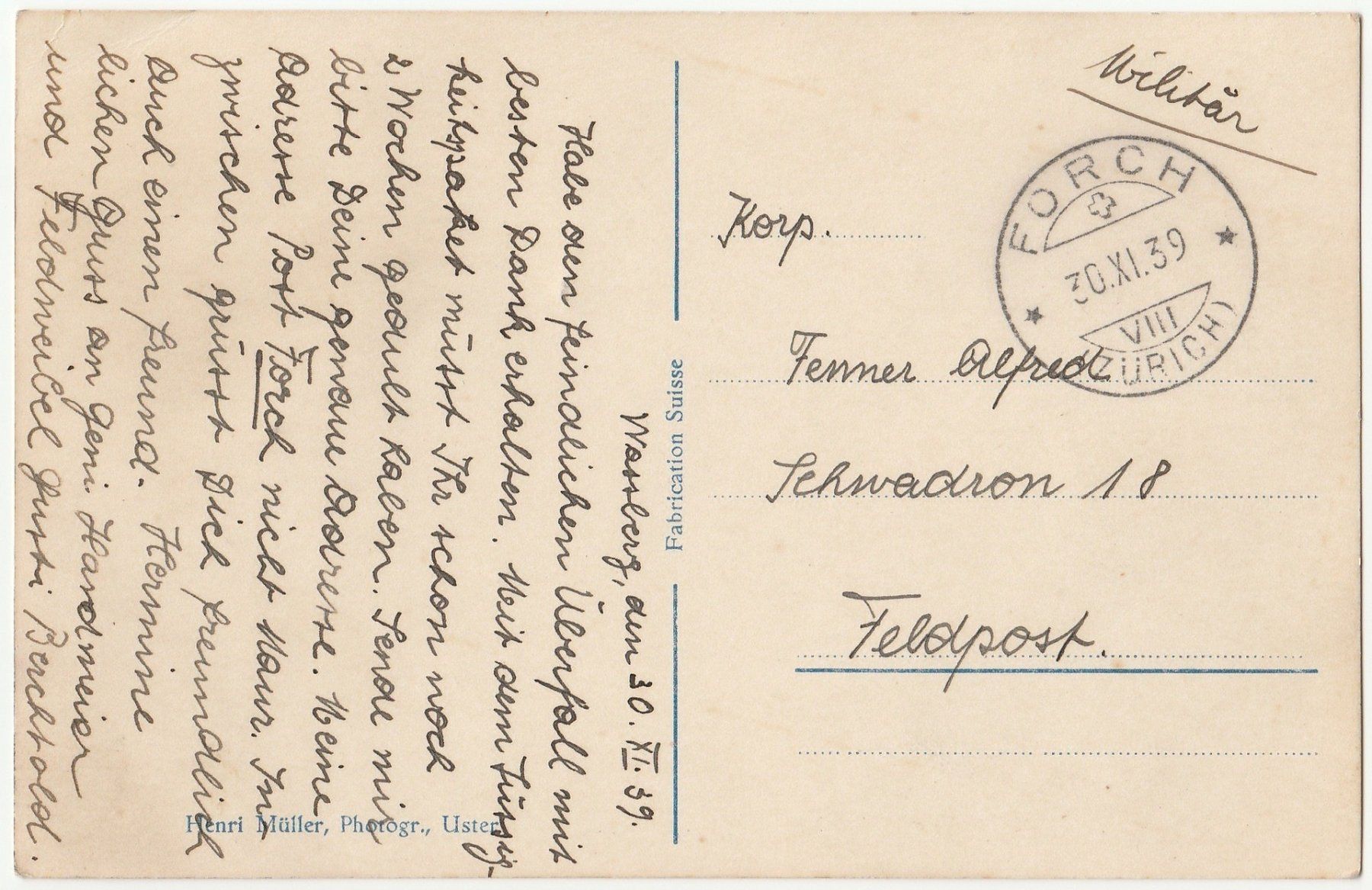 Ausblick vom Wassberg - Korp. Fenner, Schwadron 18 -Feldpost (Gebraucht ...