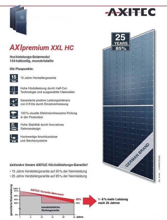 Solar Panel Photovoltaik-Module AXITEC Solarmodul XXL 450 W | Kaufen ...