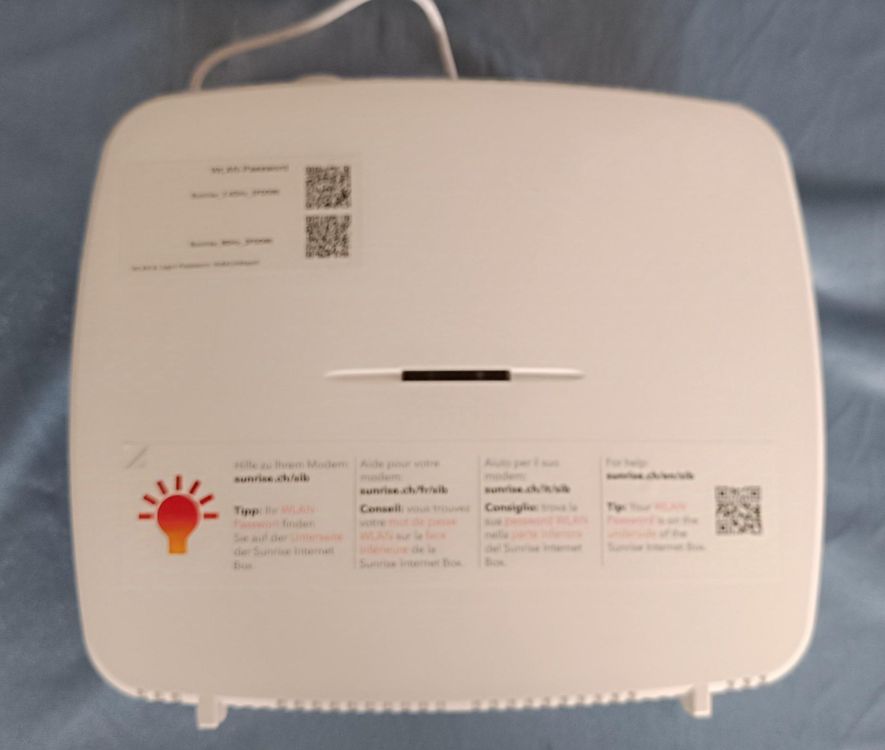 Sunrise Internet-Box Fiber, WLAN Router, weiss, Top Zustand (Gebraucht ...