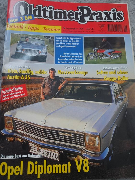 Oldtimer Praxis 9/99 Opel Diplomat V8 Honda S600 Norton xx (Gebraucht ...