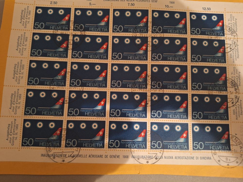 Schweizer Briefmarke Helvetia 50, Flugzeug, Top Zustand! (Gebraucht) in ...
