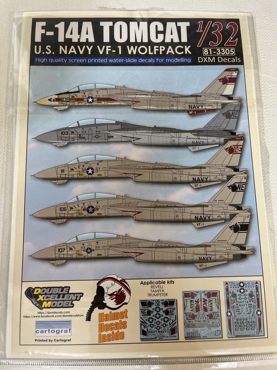F-14A Tomcat VF-1 Wolfpack Decals 1/32 NEU (Neu und originalverpackt) in Schattdorf für CHF 30 ...