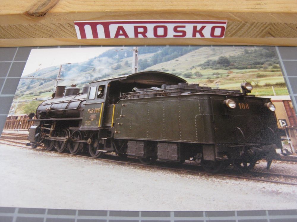 Echtfoto: Dampflok G 4/5 108 in Scuol 1979, Rhätische Bahn R (Gebraucht) in Malters für CHF 9 ...