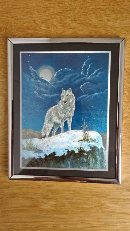 2 Vintage Fantasy Bilder 90er Jahre Wölfe/Wolf M. Caroselli | Kaufen ...