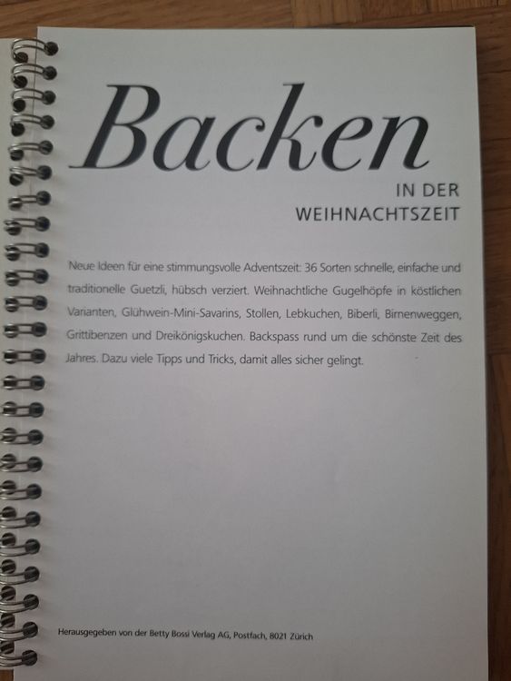 Backen in der Weihnachtszeit - Betty Bossi - Top Zustand! (Gebraucht ...