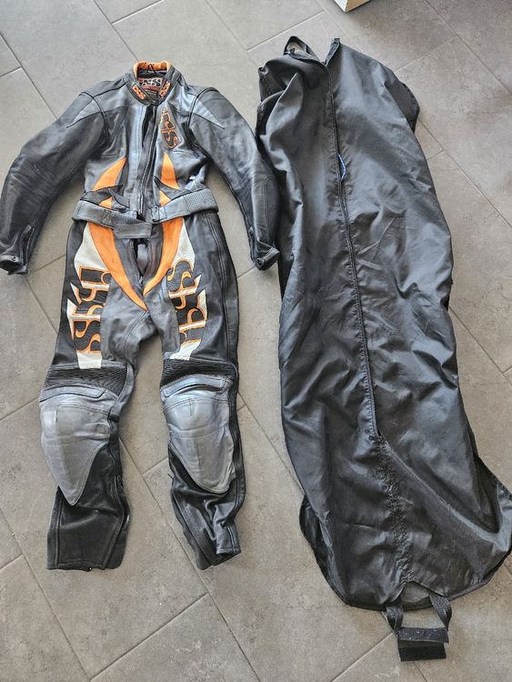 Lederkombi zweiteilig Gr. 38 iXS Motorradkombi Schwarz Orang | Kaufen ...