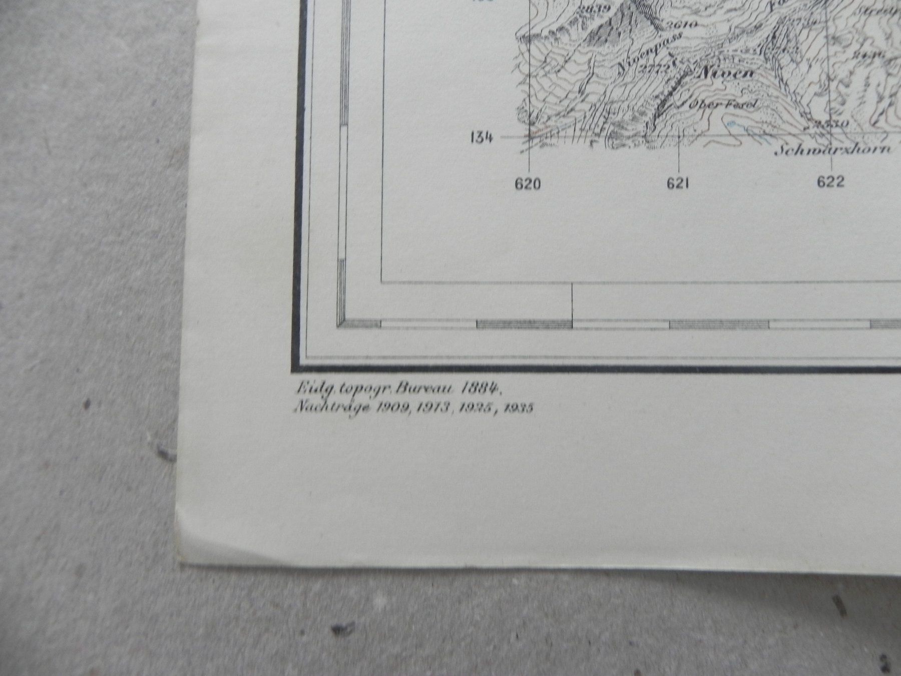 Landkarte Siegfried Kippel VS 1935 Ferden Blatten Wiler Ried (Gebraucht ...