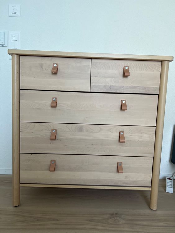 IKEA BJÖRKSNÄS Kommode mit 5 Schubladen, Birke, 90x90 cm | Kaufen auf ...