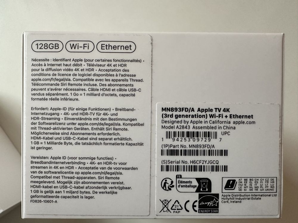 Apple TV 4K Wifi & Ethernet 3.G. 128 GB Modell A2843 | Kaufen auf Ricardo