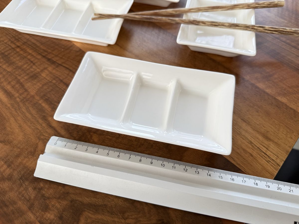 Service à sauces asiatiques, trois compartiments (4 pièces) (Neuf (Voir ...