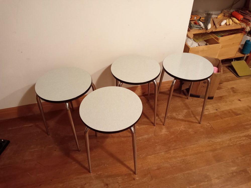 4 Kelko Hocker Tabouretttli 60 er Jahre hell grun hell grau | Kaufen ...