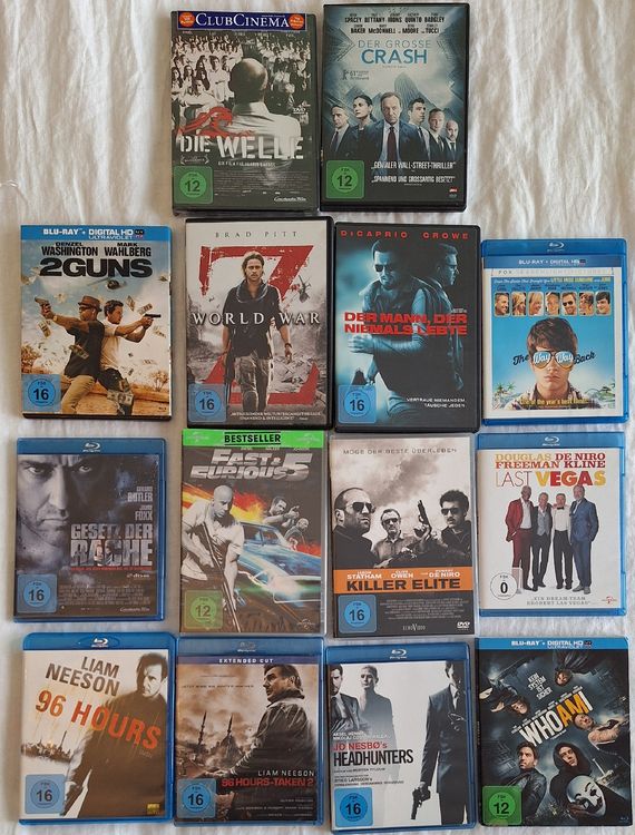 12 Action Blu-rays und DVDs Liam Neeson, Denzel Washington.. (Gebraucht ...