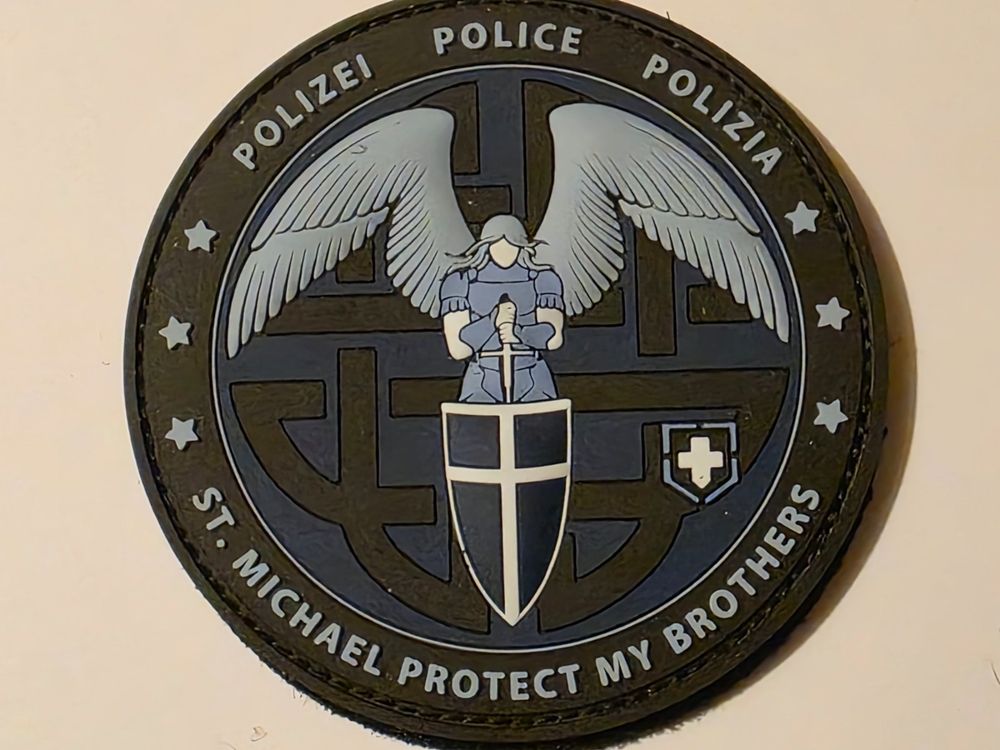 Polizei Abzeichen St-Michael protège mes frères Pvc Klett | Kaufen auf ...