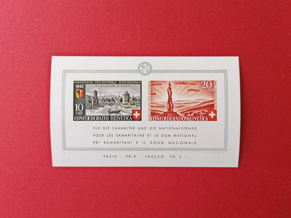 Bundesfeierblock II 1942 (Pro Patria B19) (Neu (gemäss Beschreibung)) in Dübendorf für CHF 18 ...