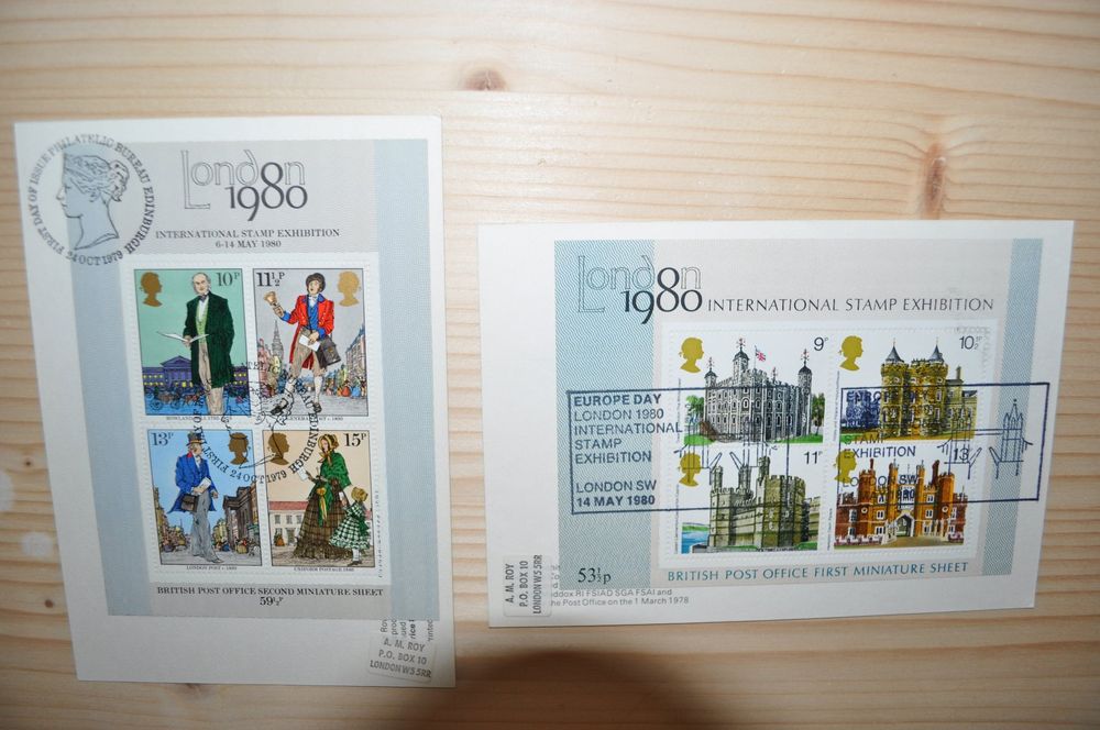 England Block 1-2 auf Karte 1980 Ersttag (12) (Gebraucht) in Zeihen für ...