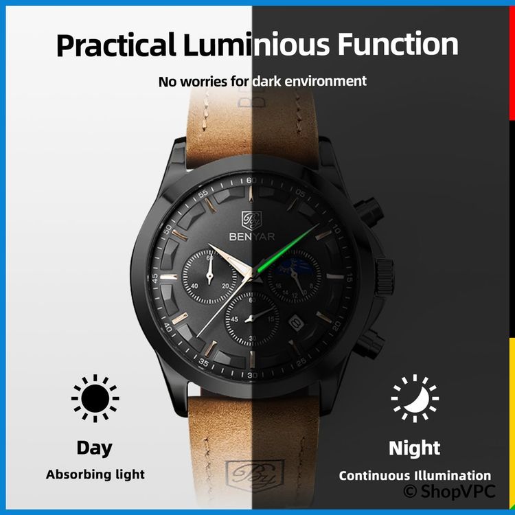 Herrenuhr mit Lederband und analogem Quarzwerk | Kaufen auf Ricardo