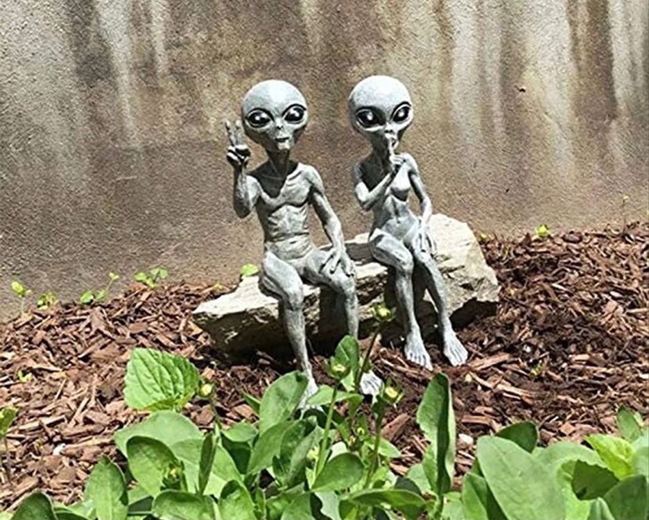 2 ALIENS STATUE POUR DÉCORATION SCIENCE FICTION (Neu und ...