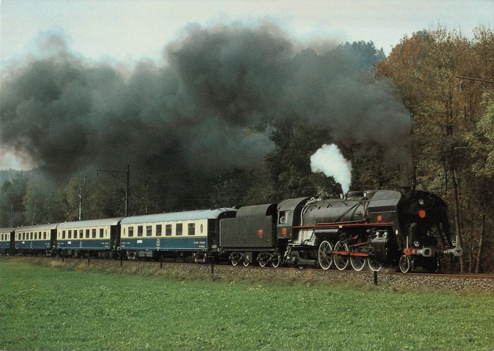 SNCF 141 R Nr.1244 Dampflok mit Pullmanwagen eh.CIWL, AK (Gebraucht) in ...