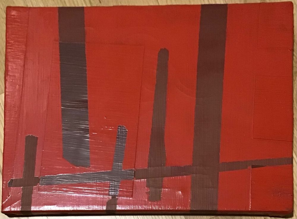 Abstrakte Mischtecknik Verso Unleserlich Signiert | Kaufen auf Ricardo