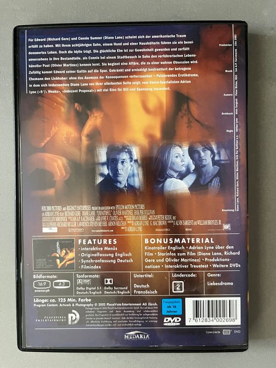 Unfaithful (2002) DVD 📀 (Neu (gemäss Beschreibung)) in Sierre für CHF 7.95 – mit Lieferung auf ...