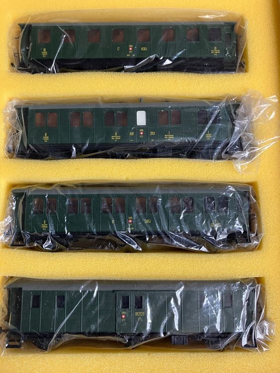 Fulgurex SBB 3 Achser Personenwagen-Set 4 teil. Messing 2028 (Gebraucht ...