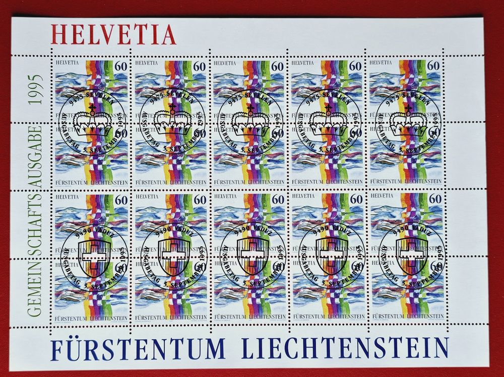 SCHWEIZ 886 LIECHTENSTEIN 1057 BOGEN BEIDE STEMPEL 1995 ET | Kaufen auf Ricardo