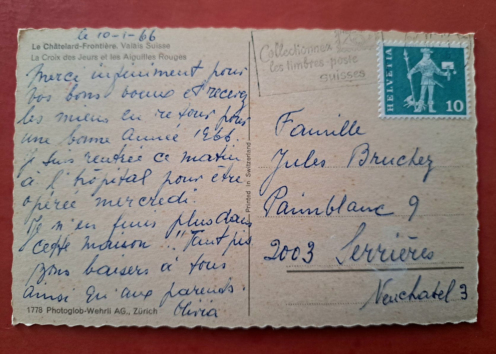 "Le Châtelard frontière" 1966 - carte postale VS (D'occasion) à ...