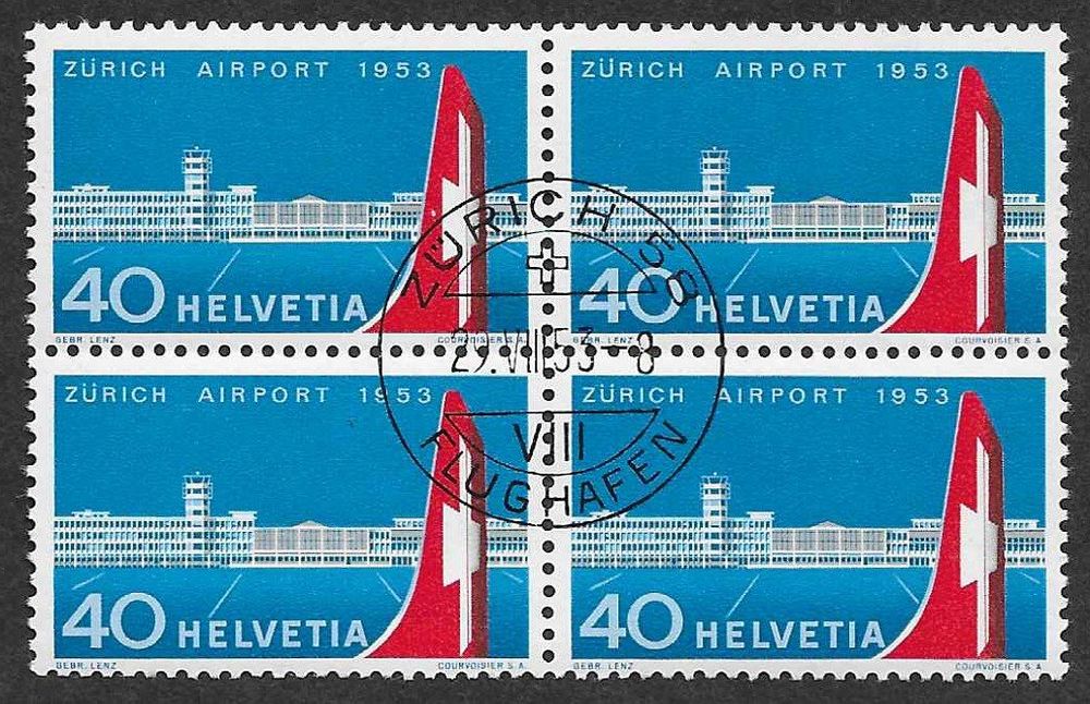 1953: Einweihung des Flughafens Zürich Nr.313 Viererbl.ET | Kaufen auf Ricardo