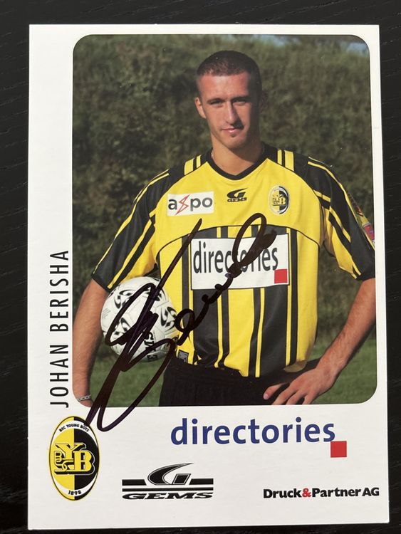 Johan Berisha Autogrammkarte signiert YB Fussball Fussballer (Gebraucht ...