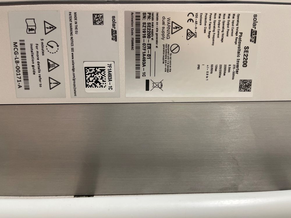 Solaredge Wechselrichter SE2200 inkl. Zigbee Modul (Gebraucht) in für ...