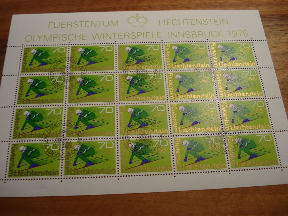 Liechtenstein 1975, Bogensatz Olympia Innsbruck ET-o (Gebraucht) in Niederwil AG für CHF 3.2 ...