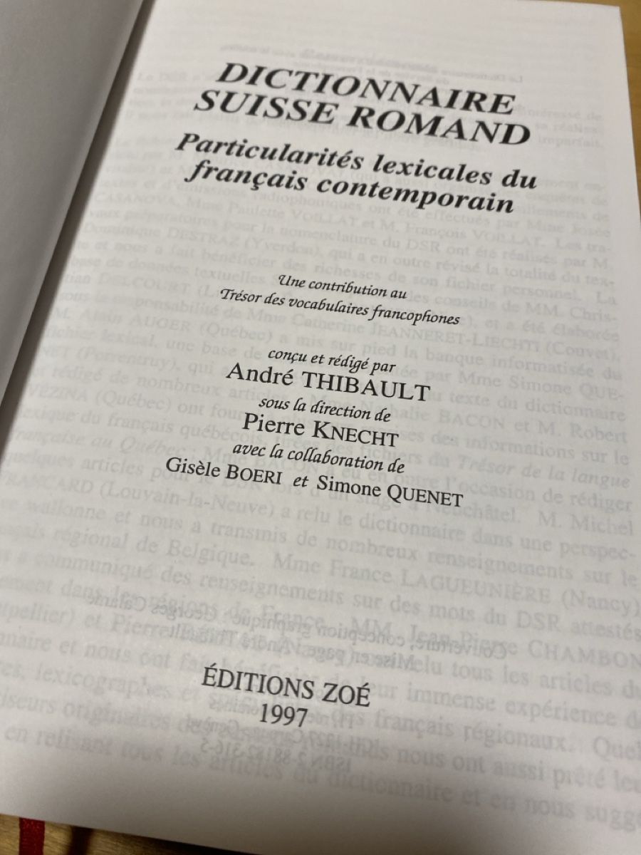 Dictionnaire Suisse Romand (D'occasion) à Corcelles NE pour CHF 5 ...