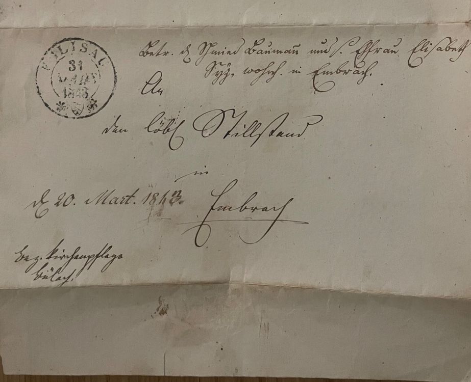 Antike Handgeschriebene Brief mit Stempfel | Kaufen auf Ricardo