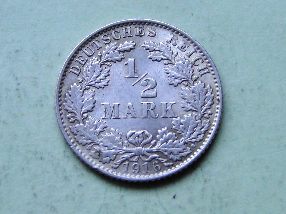 Deutsches Reich - 1/2 Mark Silber 1916 E (Gebraucht) in Killwangen für ...