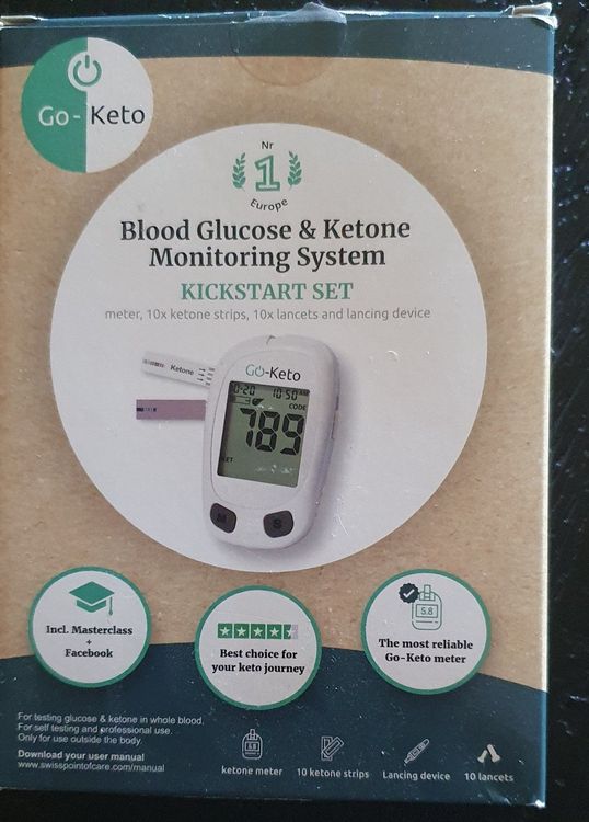 GO-KETO Glucose & Ketone monitoring system mit 50 stk Test (Neu und ...