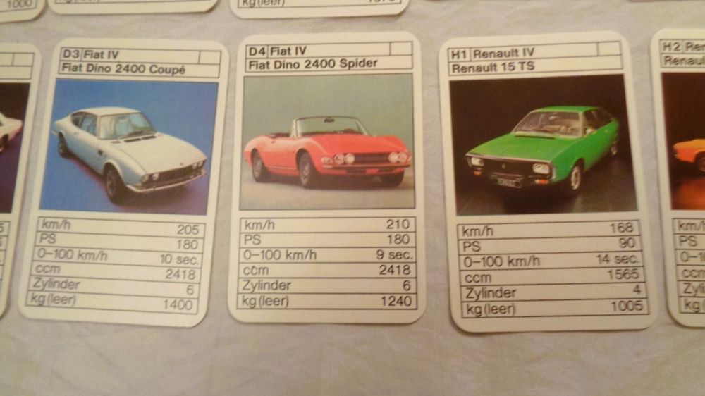 Auto Quartett - Renault kontra Fiat / 32 Karten ab Fr. 18.- (Gebraucht ...