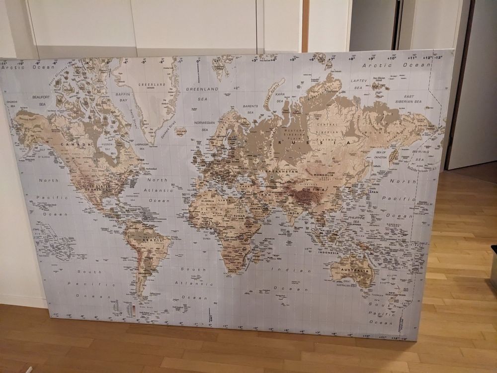 Weltkarte auf Leinwand IKEA | Kaufen auf Ricardo
