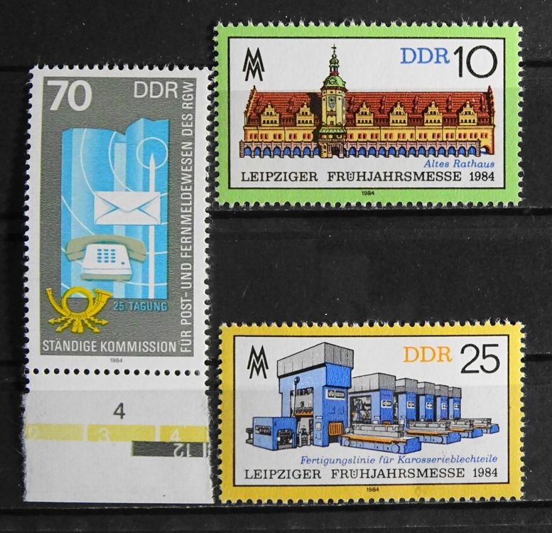 DDR 1984, 3 Werte **postfrisch (Neu und originalverpackt) in Haslen GL für CHF 0.35 – mit ...