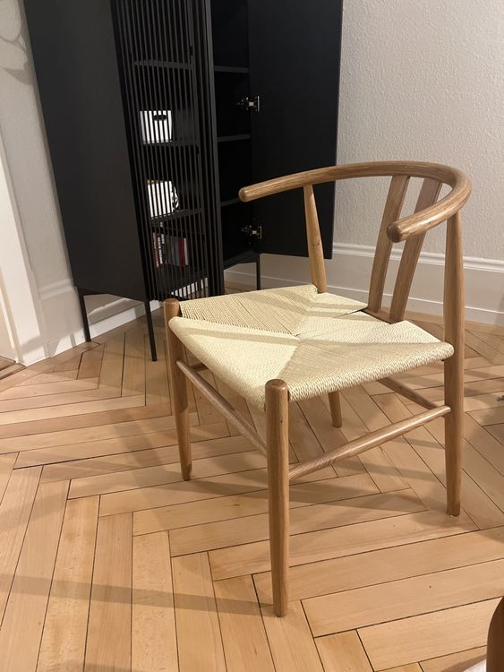 4x Wishbone Chair Replika (JYSK Guderup) Rattan/Holz | Kaufen auf Ricardo