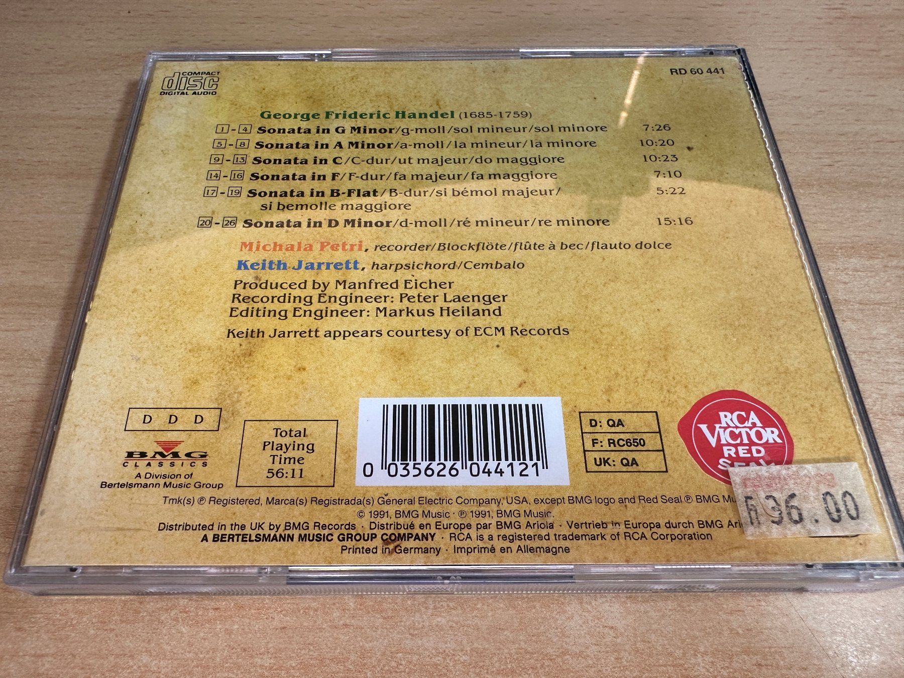 G2 Handel - Keith Jarrett, Michala Petri – Sonatas (Gebraucht) in Rikon ...