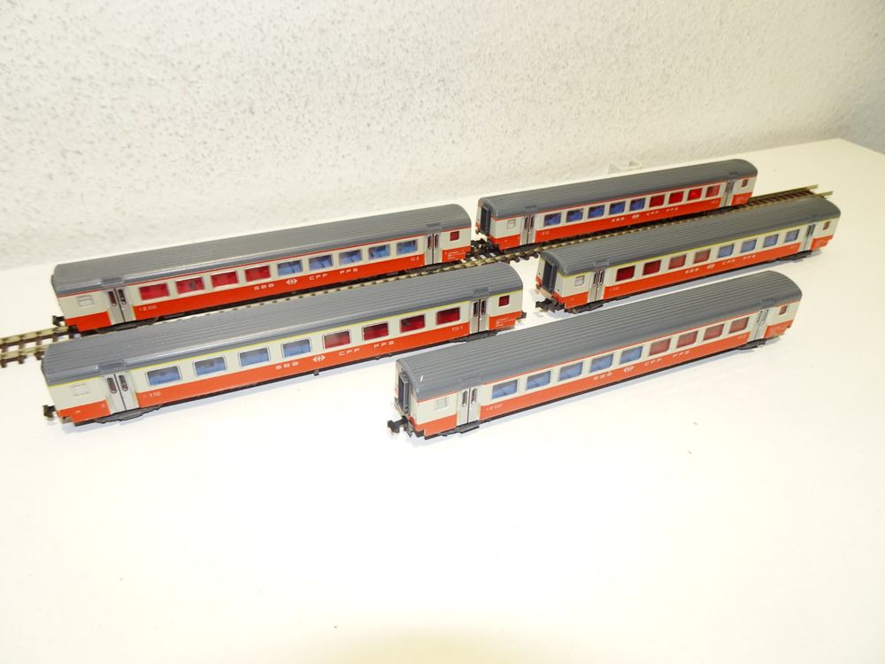 5 Minitrix Personenwagen SBB Swiss Express bel. Spur N (17) | Kaufen auf Ricardo