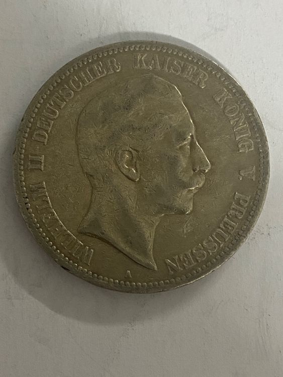 1898 A Fünf Mark König v.Preussen (Gebraucht) in Ballwil für CHF 31 ...